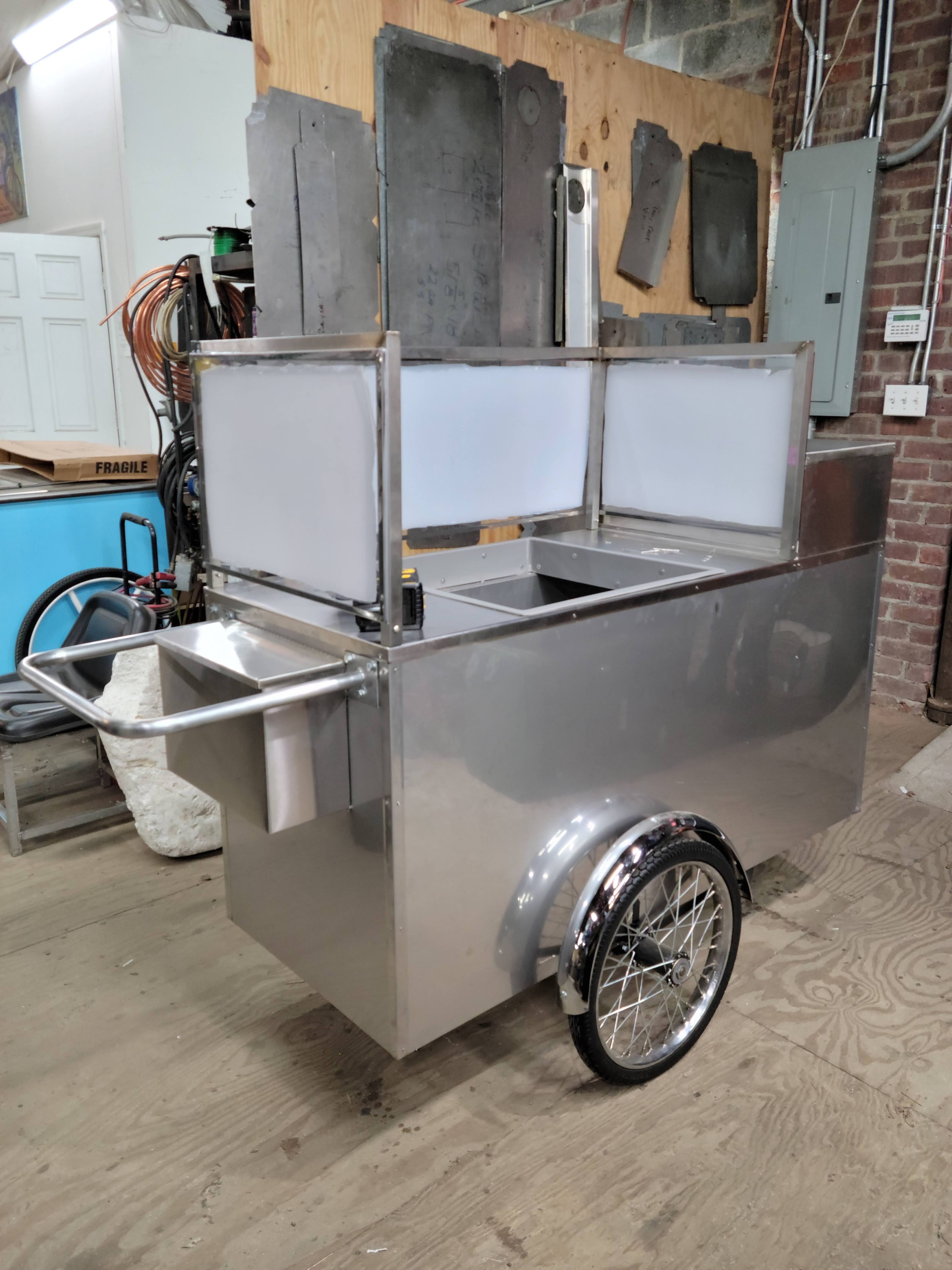 Italian Ice Cart New Arrive Street Freezer Push Cart Application
